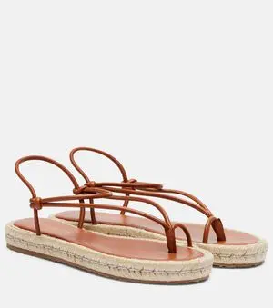 GIANVITO ROSSI Leather Espadrille Sandals - Brown