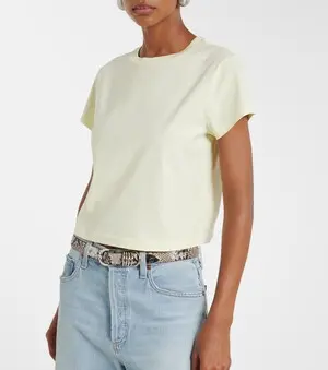 AGOLDE Adine Cropped Cotton Jersey T-shirt - Yellow