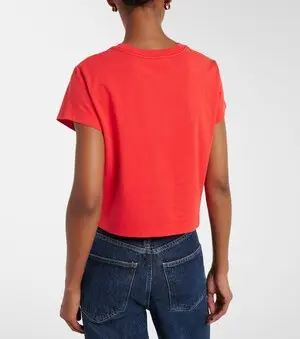 AGOLDE Adine Cropped Cotton Jersey T-shirt - Red