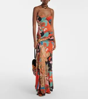 Etro Paisley Draped Gown