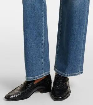 7 For All Mankind Stovepipe Straight Jeans In Inkstorm - Blue