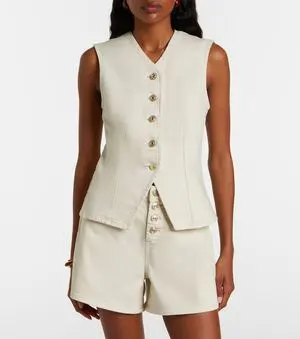 7 For All Mankind Lady Denim Vest - Beige