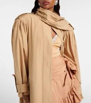 Chloé Scarf-detail Cotton Coat - Beige