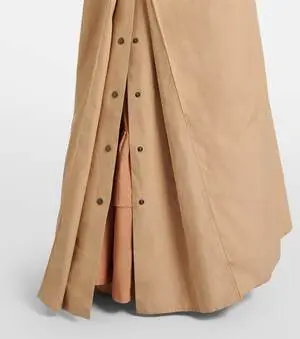 Chloé Scarf-detail Cotton Coat - Beige