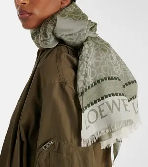 Loewe Anagram Cotton Jacquard Scarf