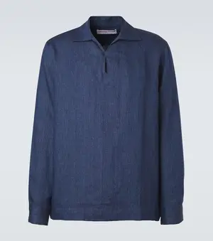 Orlebar Brown Vincent Linen Shirt - Blue