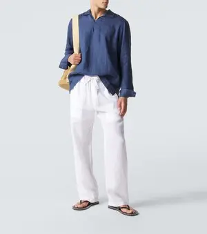 Orlebar Brown Vincent Linen Shirt - Blue
