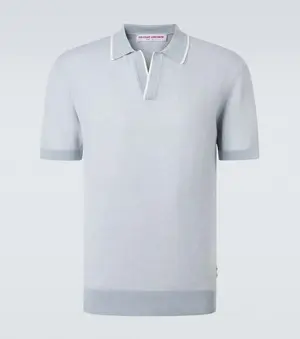 Orlebar Brown Horton Cotton And Wool Piqué Polo Shirt - Blue
