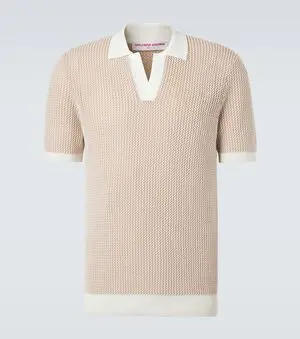 Orlebar Brown Horton Crochet Cotton Polo Sweater - Beige
