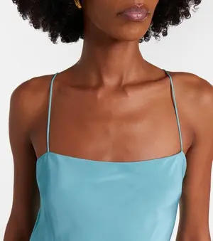 SIR. Amelie Floral Silk Crêpe Maxi Dress - Blue