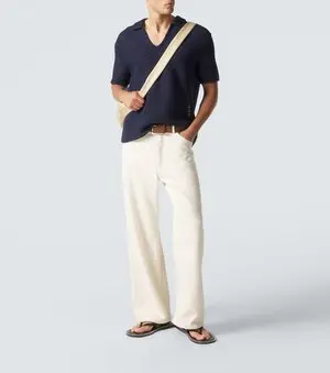 Orlebar Brown Batten Crochet Cotton Polo Shirt - Blue