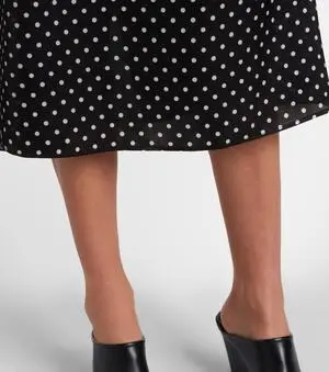 JEAN PAUL GAULTIER Cutout Polka-dot Silk Midi Skirt