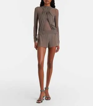 Rick Owens Boxing Sheer Tulle Shorts - Grey