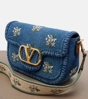 Valentino Garavani Alltime Medium Denim Top-handle Bag