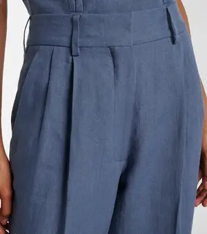 BLAZÉ MILANO Fox Linen Straight Pants - Blue