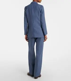 BLAZÉ MILANO Fox Linen Straight Pants - Blue