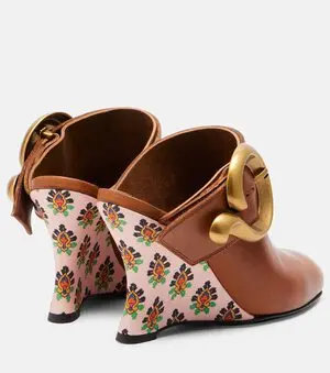 Etro Sabot Leather Wedges - Brown