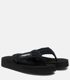 Coperni Logo Platform Thong Sandals - Black