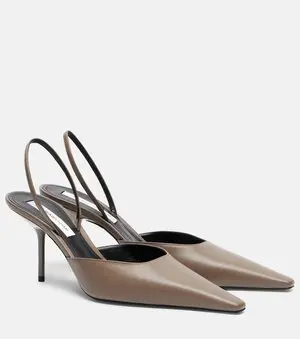 Victoria Beckham Sloan Leather Slingback Pumps - Grey