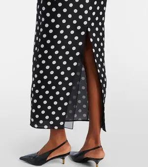 Khaite Winton Polka-dot Silk Maxi Skirt - Black