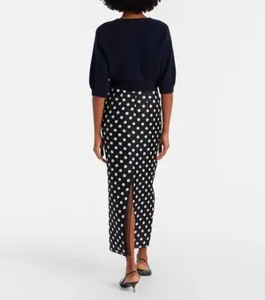 Khaite Winton Polka-dot Silk Maxi Skirt