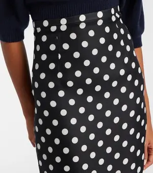 Khaite Winton Polka-dot Silk Maxi Skirt