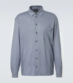 Giorgio Armani Linen Jersey Shirt - Blue