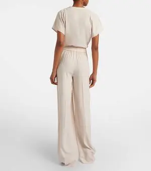 JOSEPH Cara Crêpe Wide-leg Pants