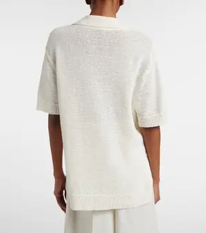 JOSEPH Rian Oversized Cotton-blend Polo Shirt - White