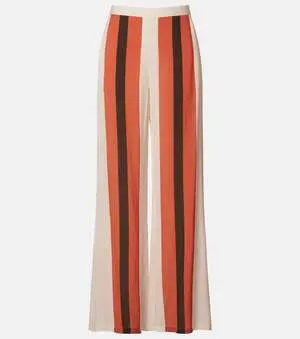 ADRIANA DEGREAS Striped Wide-leg Pants - Orange