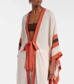 ADRIANA DEGREAS Striped Kaftan - Orange