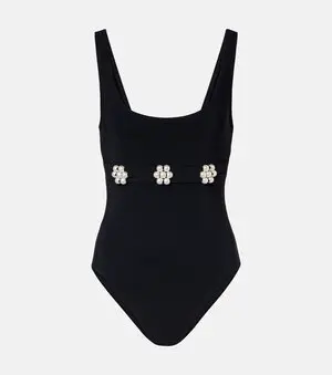 KARLA COLLETTO Maya Embellished One-piece Swimsuit - Black