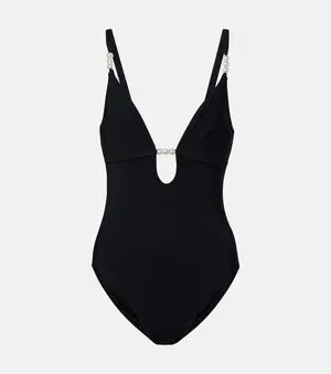 KARLA COLLETTO Maya Embellished One-piece Swimsuit - Black
