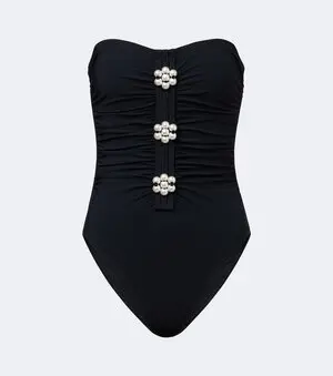 KARLA COLLETTO KARLA COLLETTO Embellished Strapless One-Piece Swimsuit Black