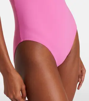 KARLA COLLETTO Tess One-shoulder Floral-appliqué Swimsuit - Pink