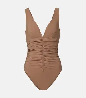 KARLA COLLETTO Smart Ruched Swimsuit - Brown