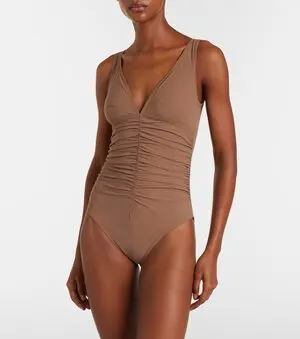 KARLA COLLETTO Smart Ruched Swimsuit - Brown