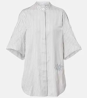 Stella McCartney Striped Silk And Wool Shirt - White