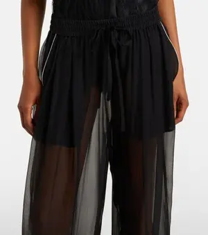 Dolce & Gabbana Sheer Silk Wide-leg Pants
