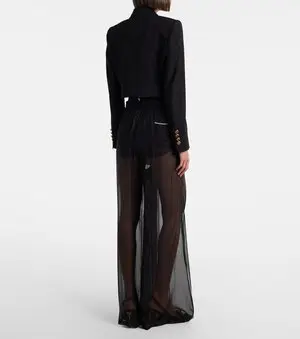 Dolce & Gabbana Sheer Silk Wide-leg Pants