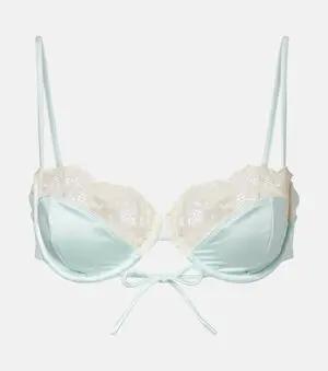 MONTCE Lena Lace-trimmed Bikini Top - Blue