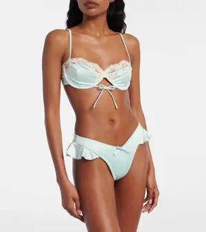 MONTCE Lena Lace-trimmed Bikini Top - Blue