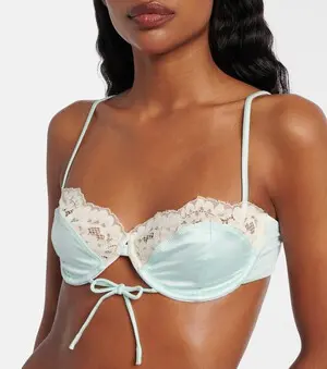 MONTCE Lena Lace-trimmed Bikini Top - Blue