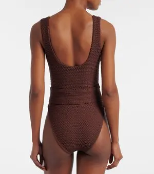 MONTCE Kim Belted Crochet Swimsuit - Brown