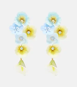 JENNIFER BEHR Anarosa Embellished Floral Drop Earrings - Multicoloured