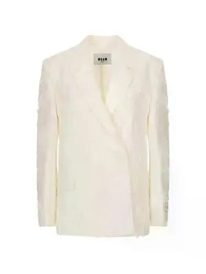 MSGM Frayed Double-breasted Jacket