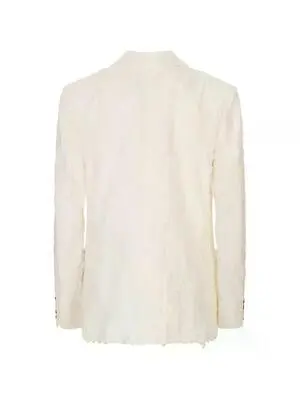 MSGM Frayed Double-breasted Jacket