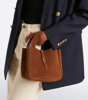 Saint Laurent Le 5 À 7 Suede Shoulder Bag - Brown