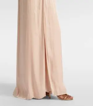 Costarellos Sireen Caped Embellished Gown