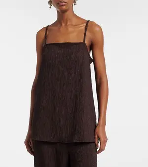 Jade Swim Seersucker Top - Brown